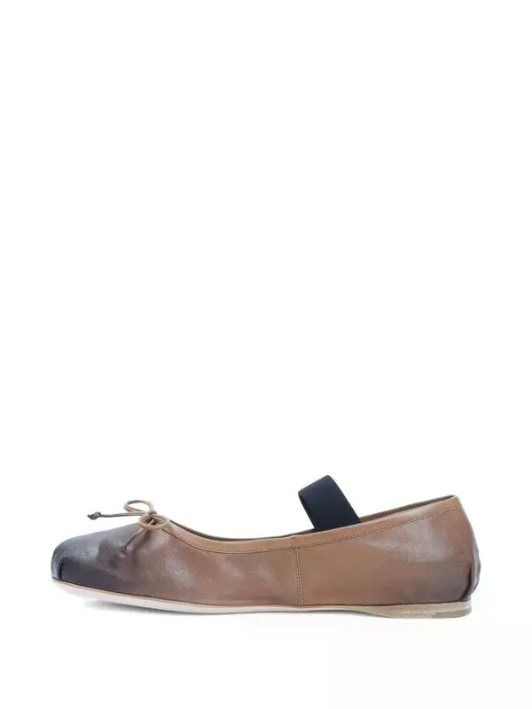 Miu Miu Bow-detail Elastic-strap Ballerina Flats - Brown