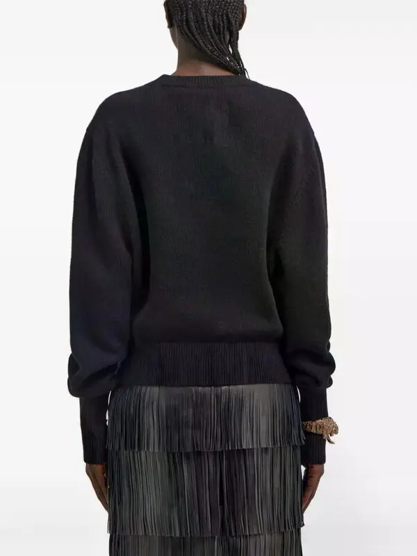 Roberto Cavalli Rose-embellished Wool Sweater