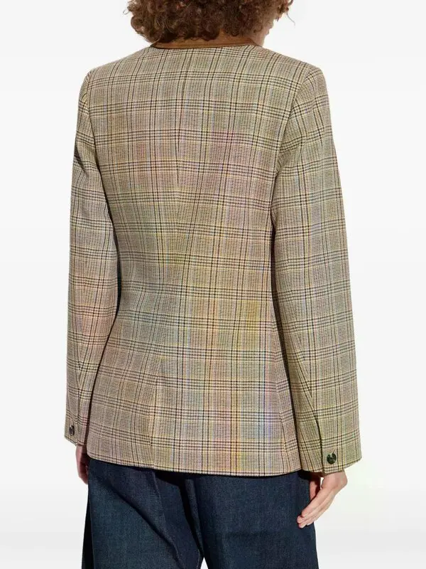 Rag & Bone Checked Jacket With Suede Trim