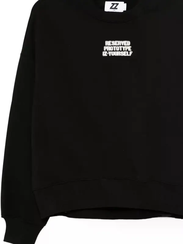 Izzue Graphic Print Crew Neck Sweatshirt - Black