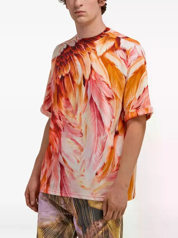 Roberto Cavalli Plumage-print T-shirt