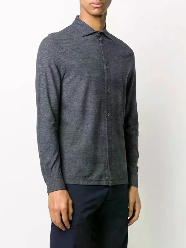 ZANONE Striped-print Long-sleeved Shirt