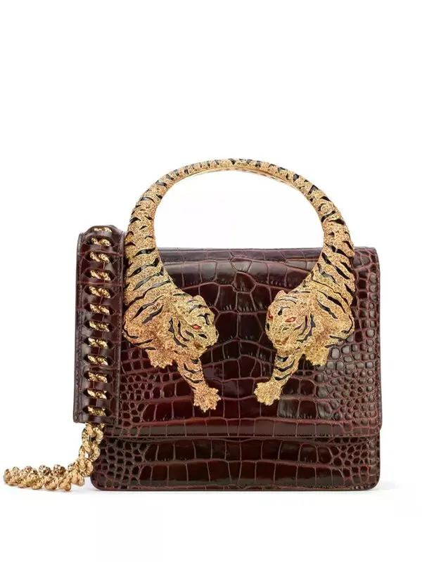 Roberto Cavalli Tiger-embellished Tote Bag - Brown