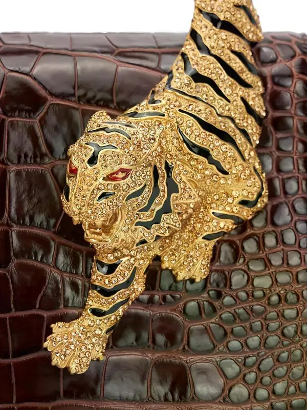 Roberto Cavalli Tiger-embellished Tote Bag - Brown