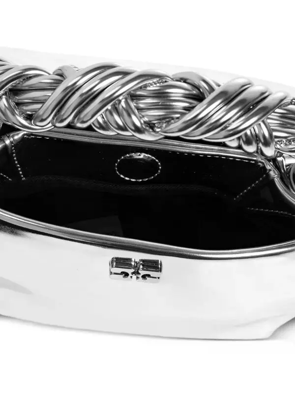 GANNI Metallic Effect Twisted Handle Tote