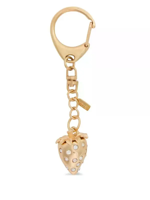 KENNETH JAY LANE Crystal-embellished Strawberry Bag Charm - Gold