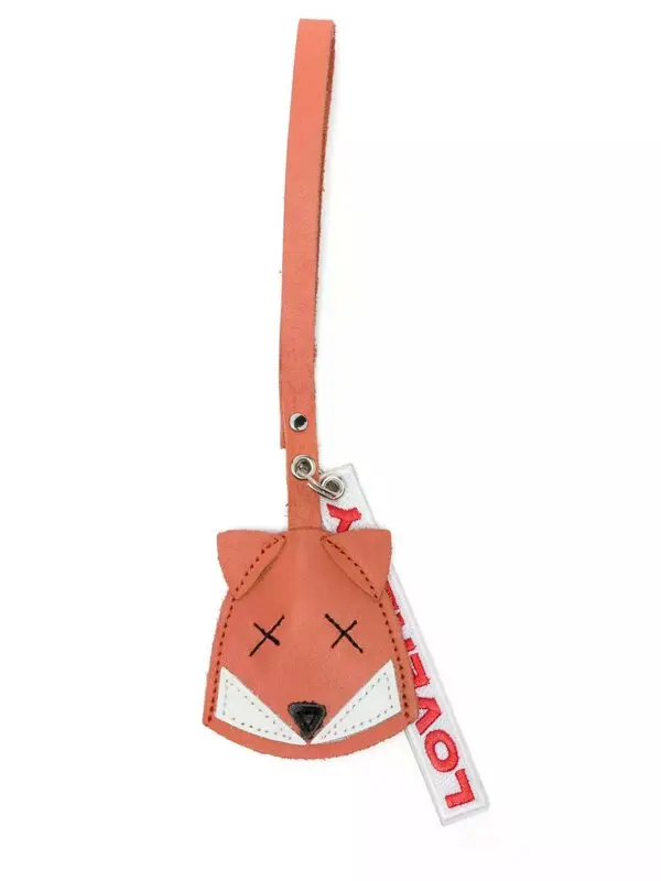 CHARLES JEFFREY Leather Keyring - Orange