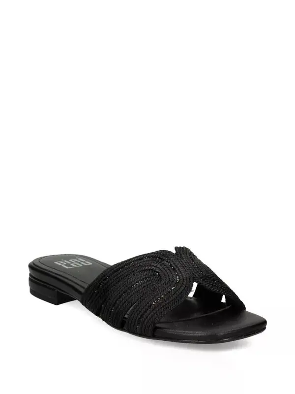 BIBI LOU Braided Leather Low Heel Sandals