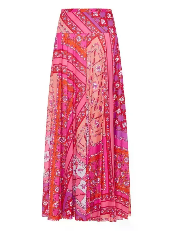 Emilio Pucci Floral Patchwork Maxi Skirt