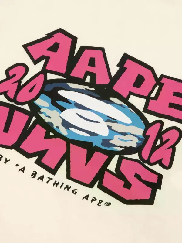 AAPE BY *A BATHING APE Graphic-print Long-sleeved Sweatshirt - Neutrals