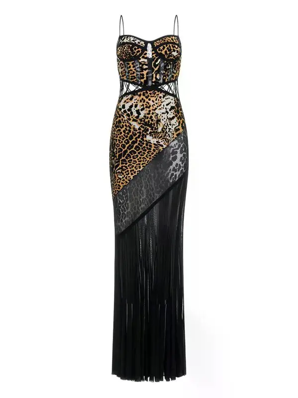 Roberto Cavalli Leopard-print Maxi Dress