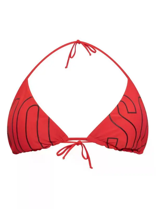 Moschino Logo-detail Triangle Bikini Top - Red