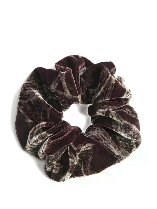 La DoubleJ Printed Scrunchie With Ruffled Trim