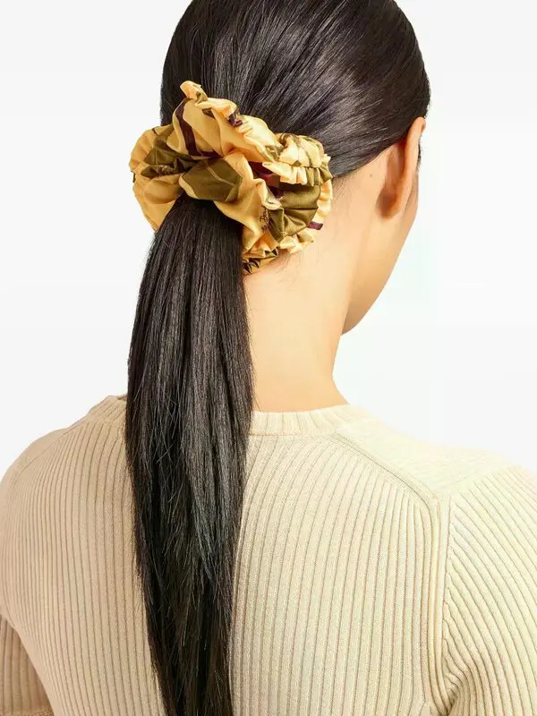 La DoubleJ Printed Scrunchie With Ruffled Trim