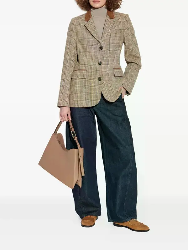 Rag & Bone Checked Suede-trimmed Jacket