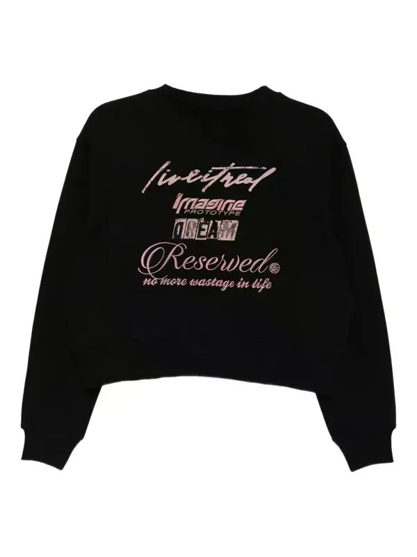 Izzue Embroidered Slogan Sweatshirt - Black