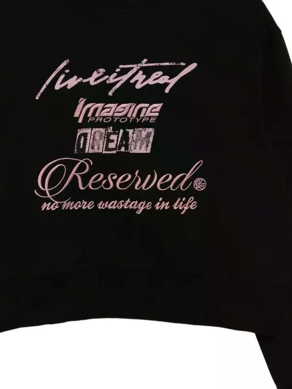 Izzue Embroidered Slogan Sweatshirt - Black