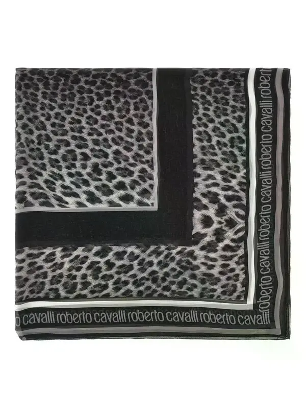 Roberto Cavalli Leopard-pattern Scarf - Grey