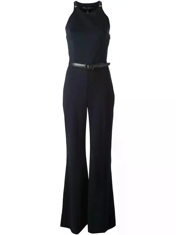 Ralph Lauren Belted Wide Leg Jumpsuit - Blue
