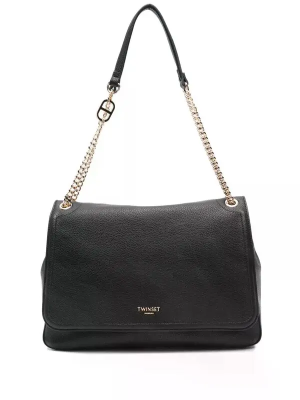 TWINSET Leather Shoulder Bag With Chain Strap
