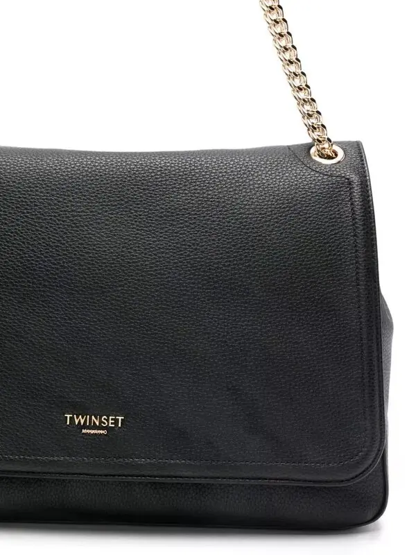 TWINSET Leather Shoulder Bag With Chain Strap