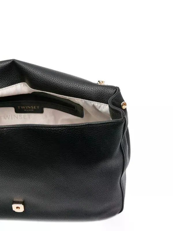 TWINSET Leather Shoulder Bag With Chain Strap