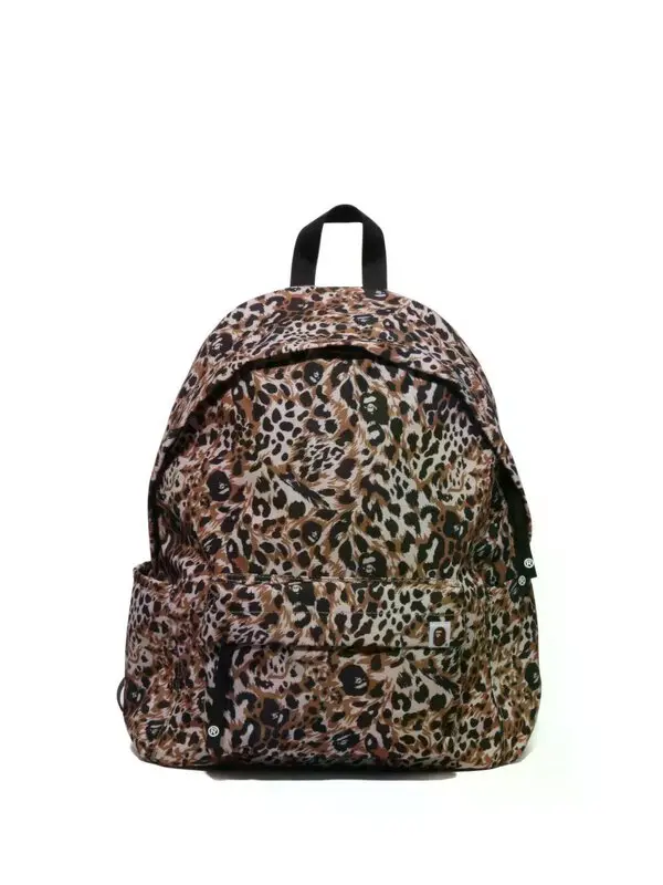 A BATHING APE Leopard-print Backpack - Brown