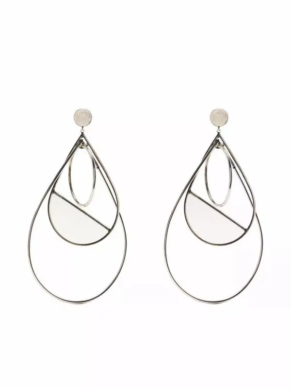 KRIZIA Oversized Drop Earrings - Silver