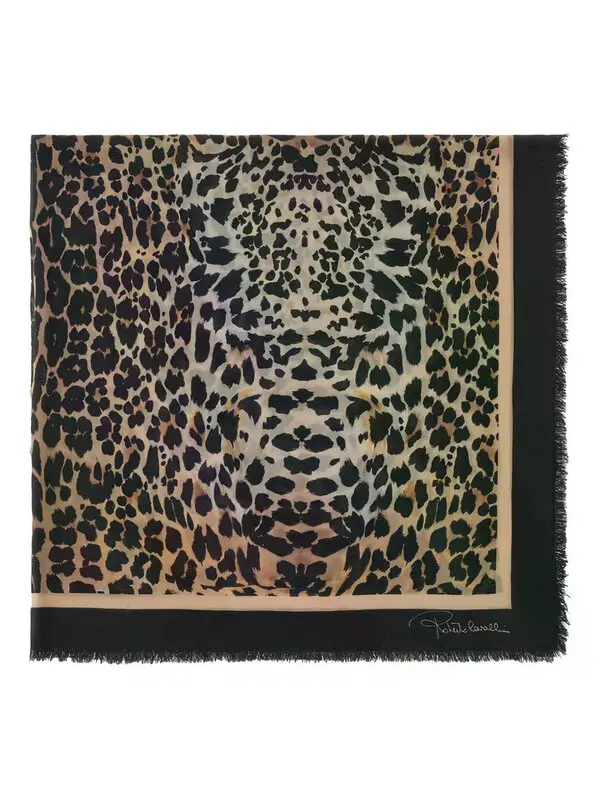 Roberto Cavalli Leopard-print Scarf - Brown