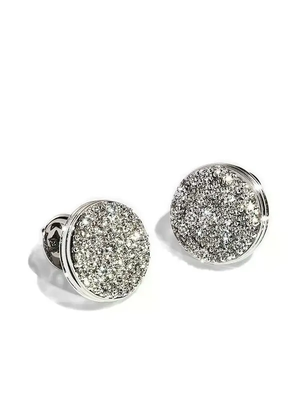 ALINKA 18k White Gold Black Caviar Diamond Earrings - Silver