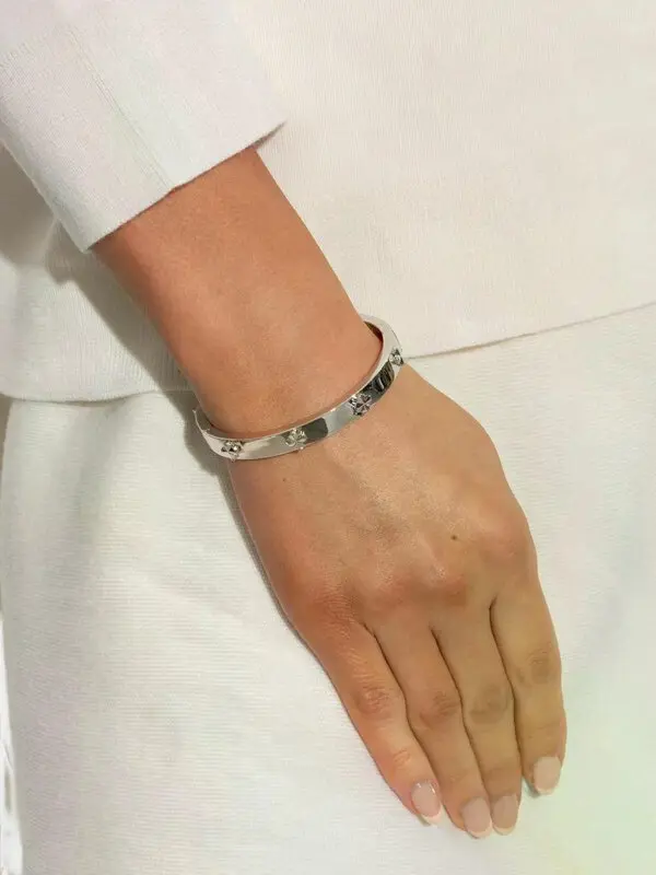 Kate Spade New York Clover-embellished Bangle Bracelet - Silver