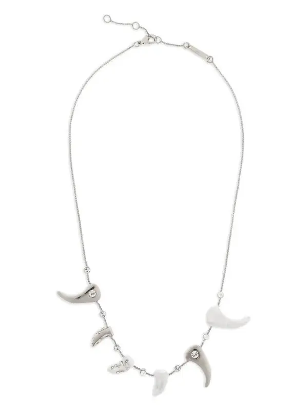 Marni Embellished Claws Necklace - Grey