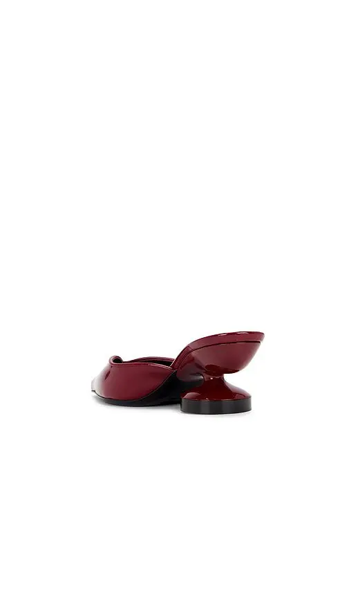 LUCASHEVA Patent Leather Kitten Heel Mules