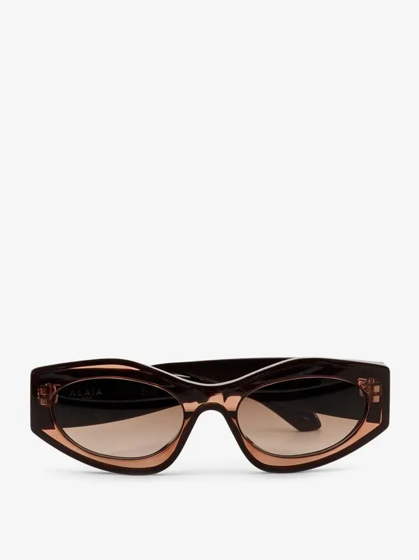 Alaïa Acetate Oval Sunglasses - Brown