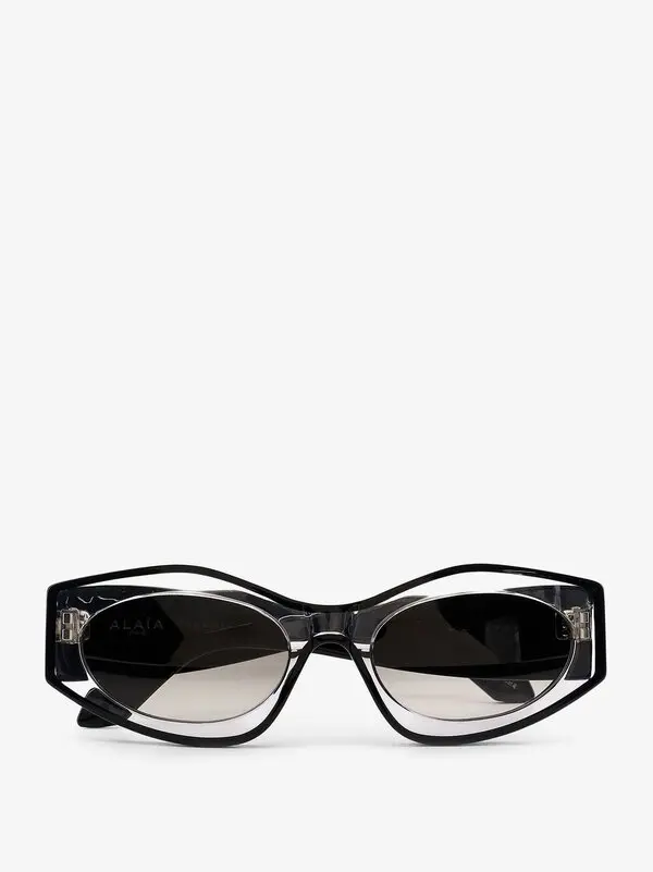 Alaïa Acetate Oval Sunglasses - Black