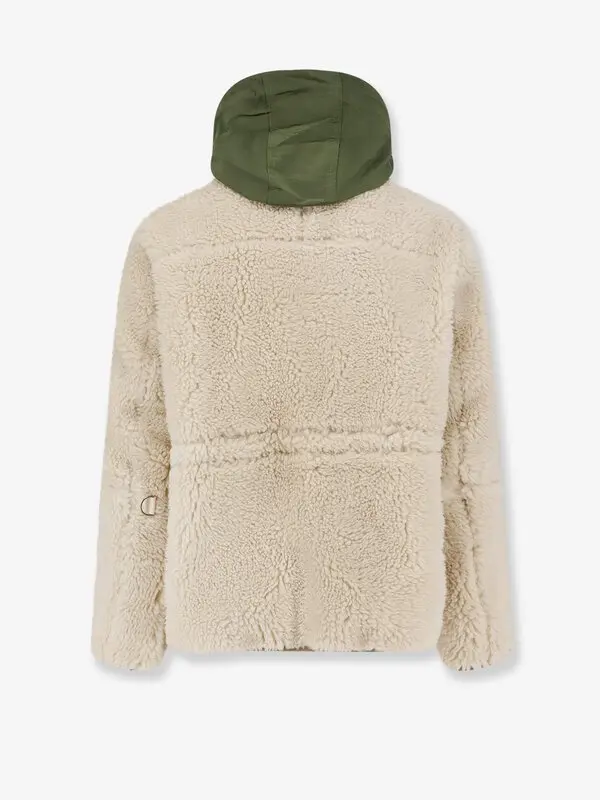 Sacai Eco Shearling And Nylon Jacket - Green