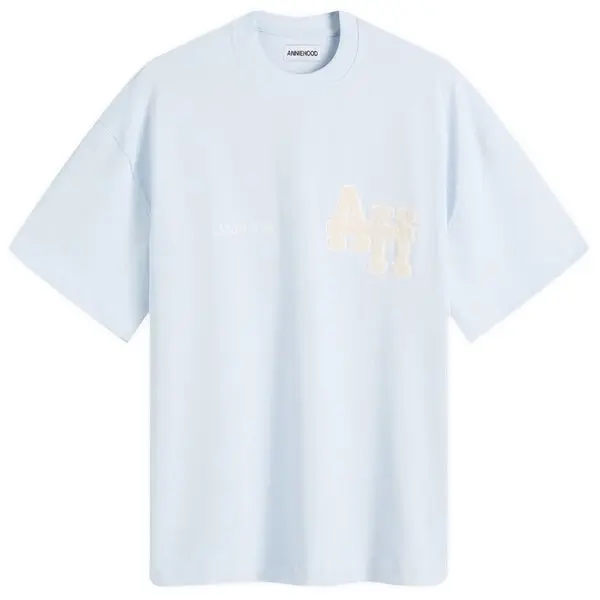 ANNIE HOOD College T-shirt - Baby Blue/white