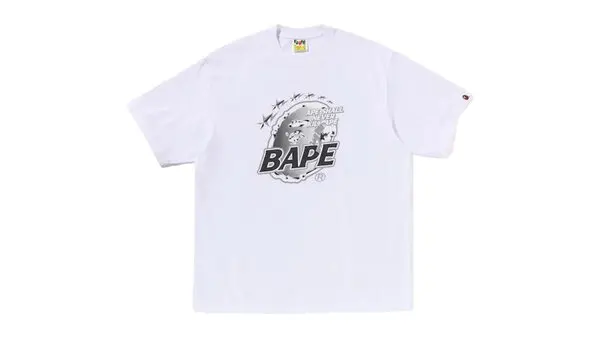 A BATHING APE Metal Ape Head Relaxed Fit Tee Shirt - White