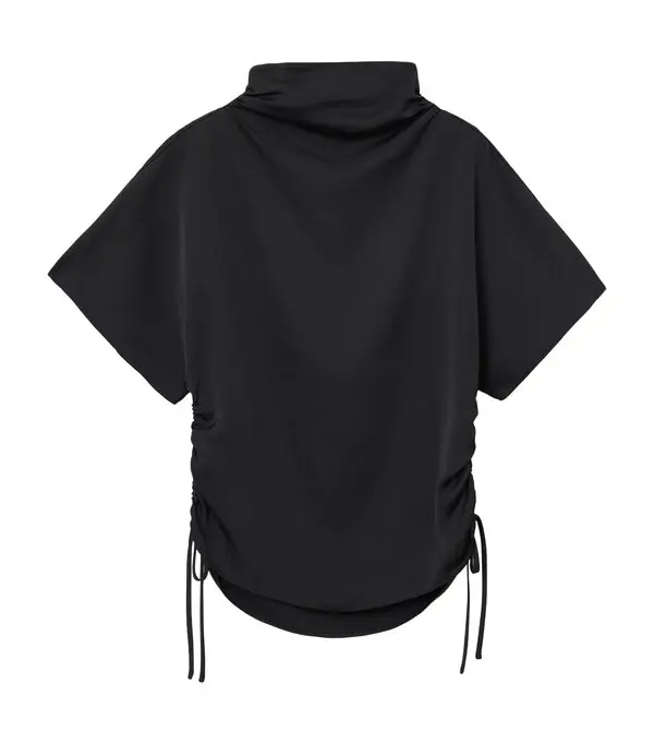 ALLSAINTS Draped Leslie Top With High Neck And Adjustable Side Ties - Black