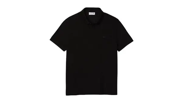 Lacoste Regular Fit Paris Stretch Pique Polo Shirt - Black