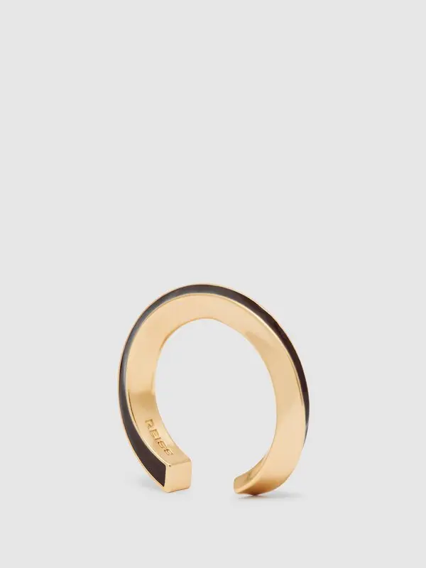 REISS Thea Twist Enamel Cuff Bracelet - Gold