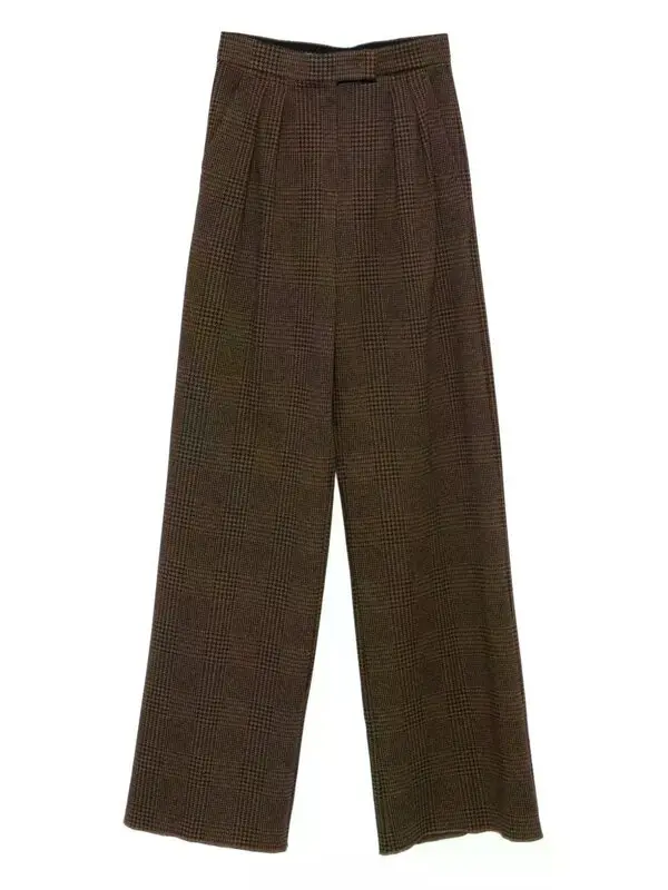 Max Mara Pleated-check Trousers