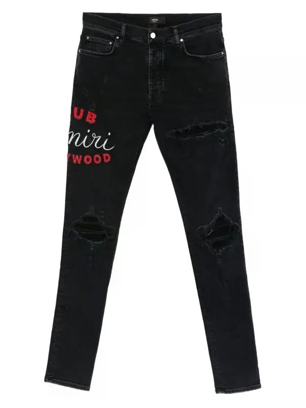 Amiri Club Mx1 Distressed Denim Jeans - Black
