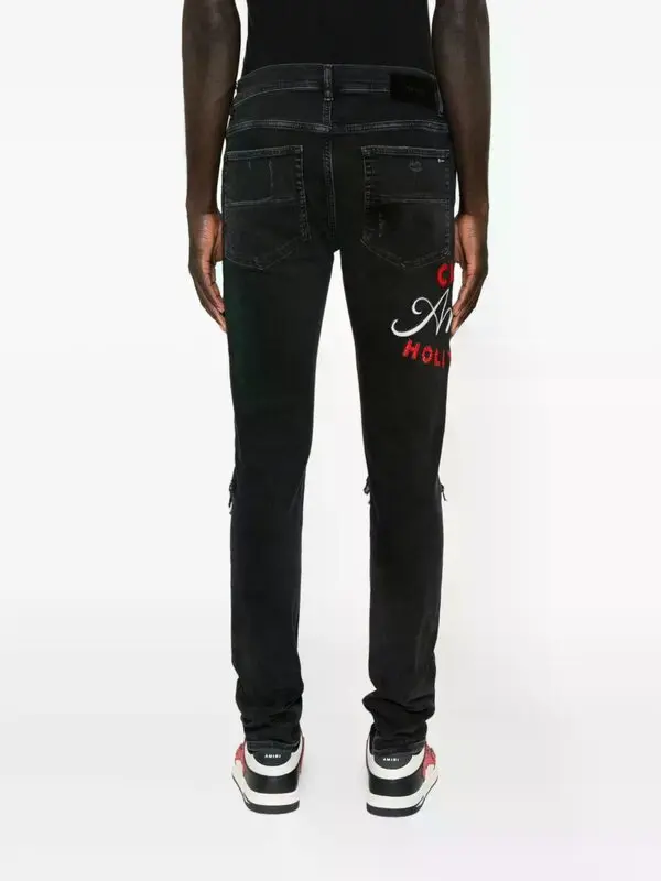 Amiri Club Mx1 Distressed Denim Jeans - Black