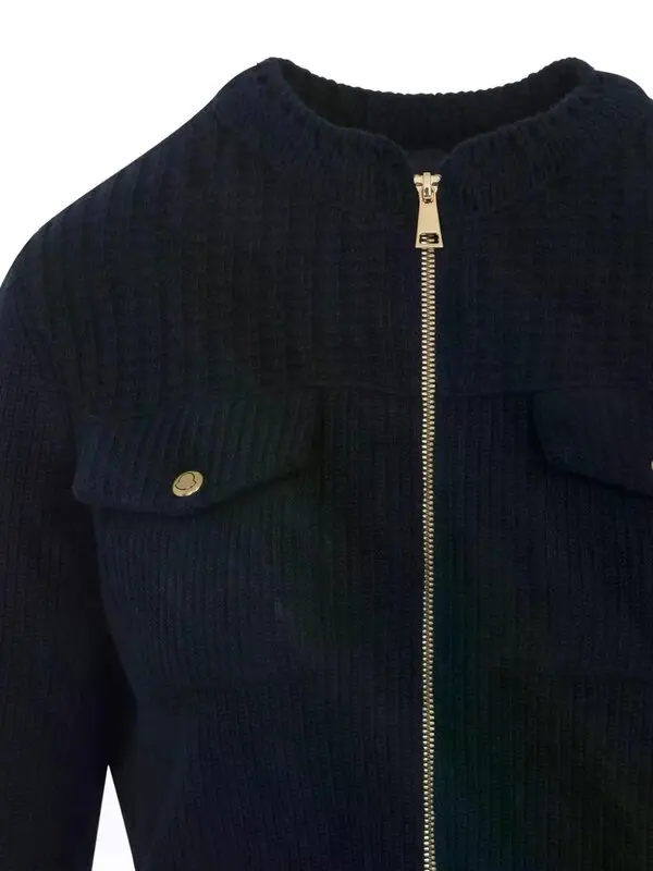 Moncler Ribbed Zip-front Fitted Jacket