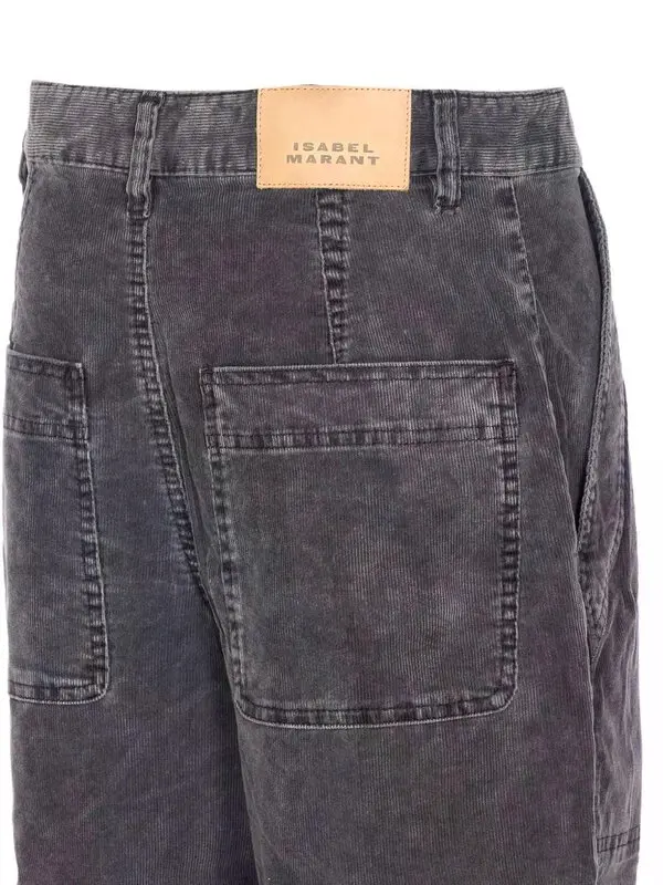 MARANT ETOILE Onyta Patch-pocket Corduroy Trousers - Black