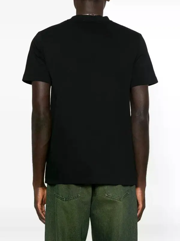 Off-White Logo-embroidered Cotton T-shirt - Black