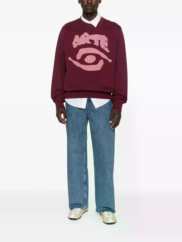 ARTE ANTWERP Embroidered Eye Sweatshirt - Red