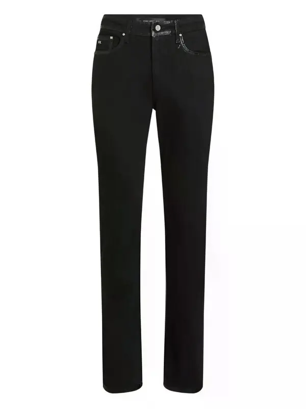 Karl Lagerfeld Coated Detail Jeans - Black