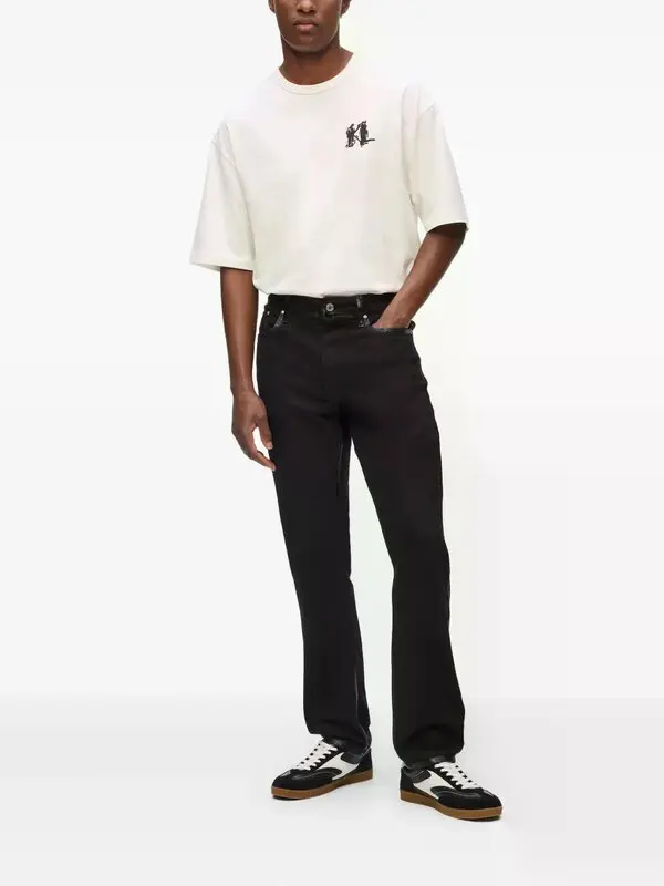 Karl Lagerfeld Coated Detail Jeans - Black